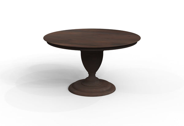 Clancy 53" Acacia Round Pedestal Dining Table - Natural + Black ...
