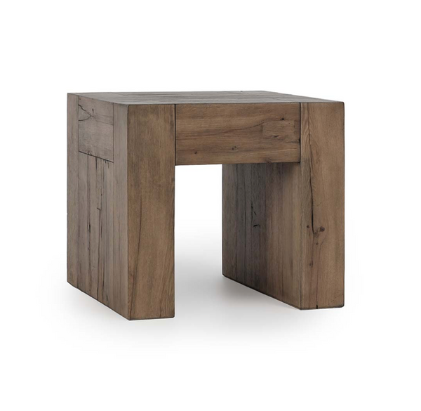 Bristow 24" Reclaimed Oak End Table - Warm Natural - Classic Carolina Home